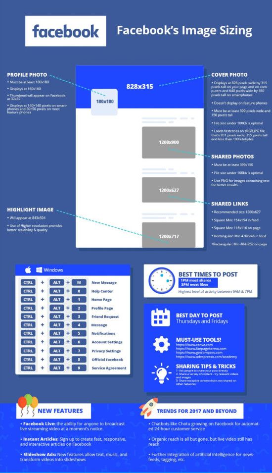 Der aktuelle Social Media Cheat Sheet 2017: Die richtigen Formate für die wichtigsten Social ...