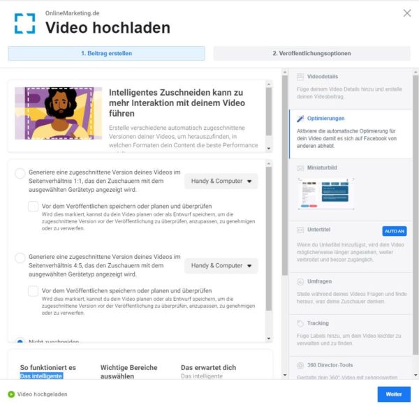 Smart Crop Feature bei Facebook | OnlineMarketing.de