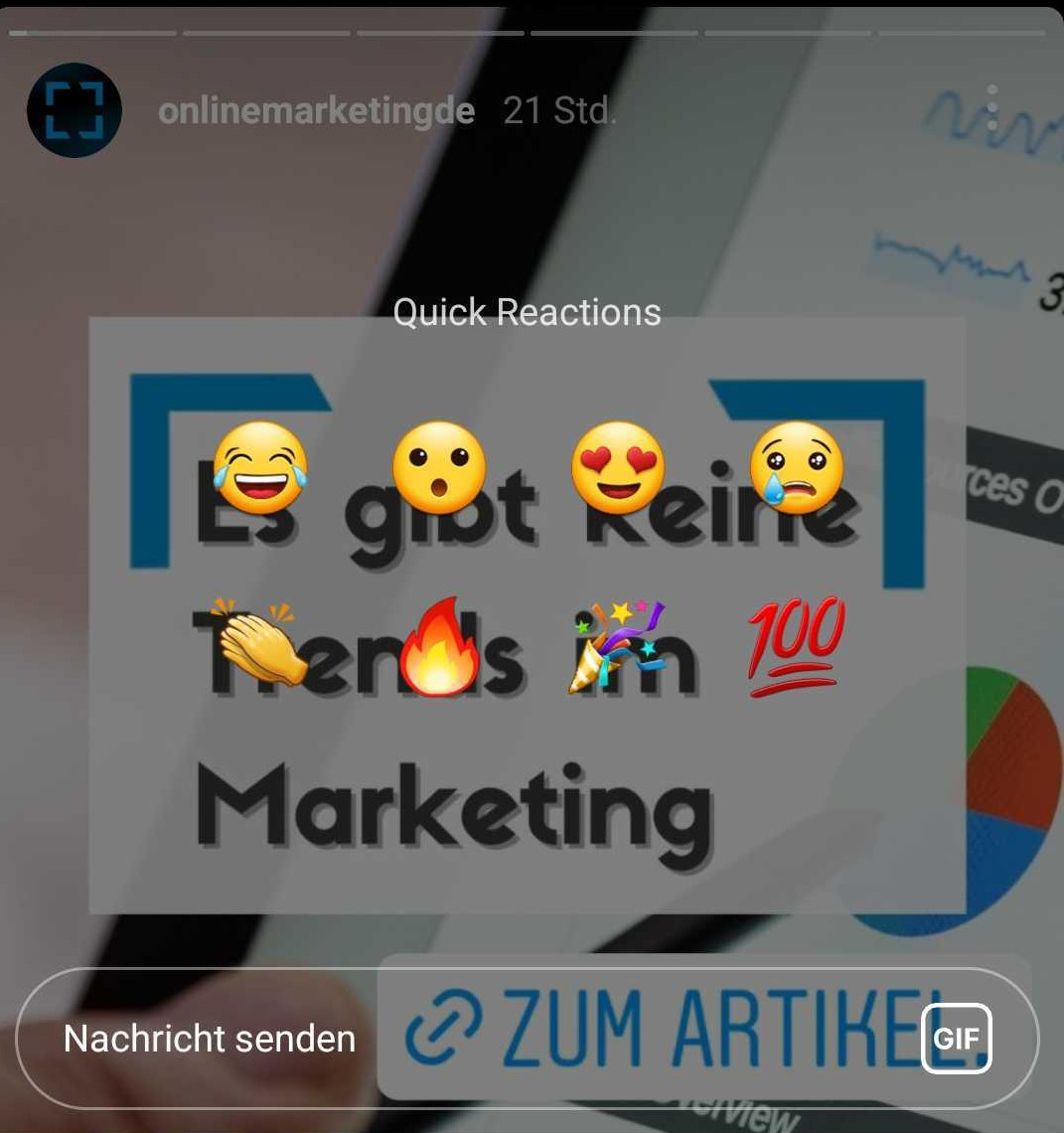 Instagram testet neuen Reaction-Sticker | OnlineMarketing.de